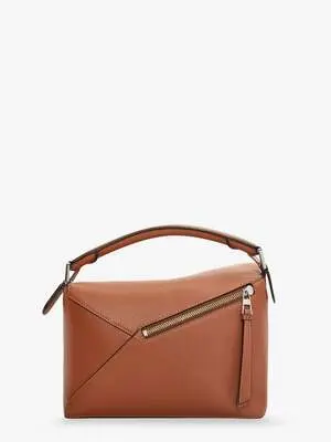 Loewe Puzzle Edge Leather Handbag With Engraved Anagram Logo - Tan
