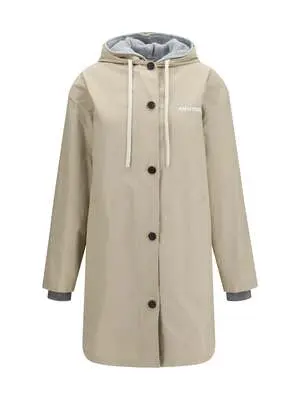 Miu Miu Single-breasted Coat In Panama And Fleece