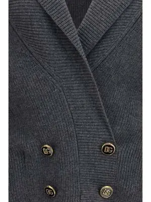 Dolce & Gabbana Cropped Shawl Collar Cardigan - Gray
