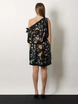 Versace Printed Silk Twill Midi Dress - Black