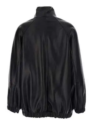 Brunello Cucinelli High Collar Leather Jacket