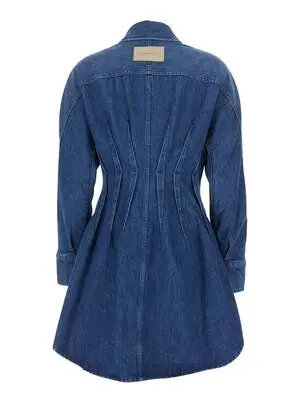 Givenchy Denim Dress With Pointed Collar - Multicolor