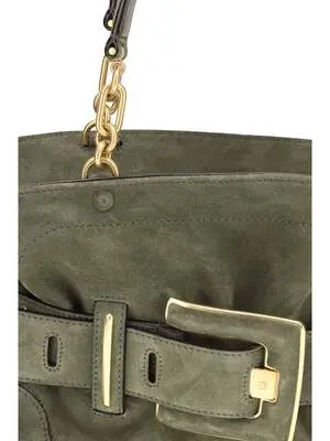 Balmain Anthem Bag In Suede Leather