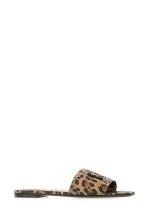 Dolce & Gabbana Leopard/cheetah Print Flat Slide Slippers - Multicolor