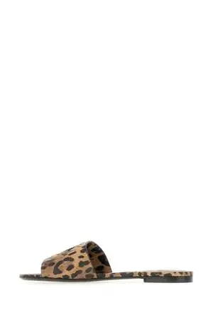 Dolce & Gabbana Leopard/cheetah Print Flat Slide Slippers - Multicolor