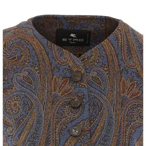Etro Jacquard Cotton Blend Vest With Paisley Pattern
