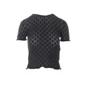 Gucci Gg Devore' Cotton Top - Black