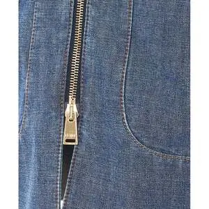 Fendi Straight Midi Denim Skirt