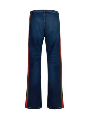 Gucci Cotton Jeans With Web Stripe