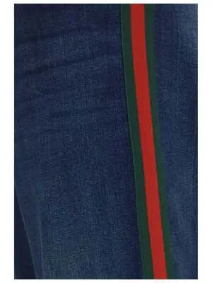 Gucci Cotton Jeans With Web Stripe