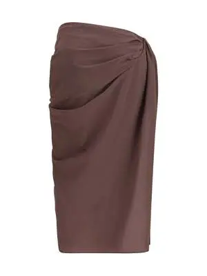 Jacquemus Pareo Skirt In Stretch Muslin - Brown