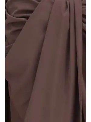 Jacquemus Pareo Skirt In Stretch Muslin - Brown