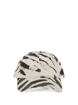 GANNI Zebra Print Baseball Cap - Multicolor