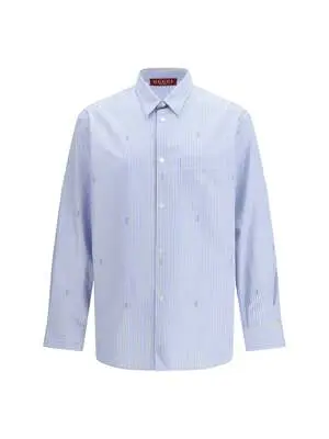 Gucci Striped Cotton Poplin Shirt - Blue