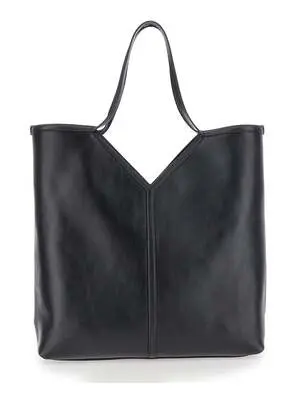 SAINT LAURENT Saint Laurent Men 'Y Tote' Black Shoulder Bag With Y Stitching In Leather For Men