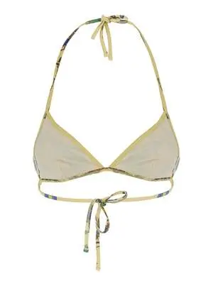 Versace Jewelry Print Stretch Tech Fabric Bikini Top - Multicolor