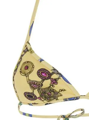 Versace Jewelry Print Stretch Tech Fabric Bikini Top - Multicolor