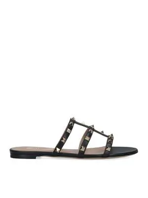 Valentino Garavani Rockstud Slide Sandals - Black