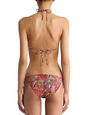 Etro Paisley Foliage Motif Embellished Two Piece Bikini - Red
