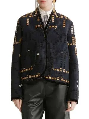 FORTE_FORTE Cropped Jacquard Jacket