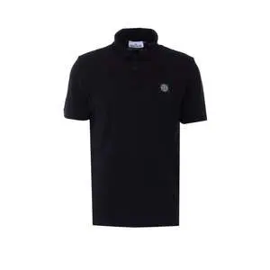 Stone Island Logo Polo - Black