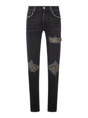 Amiri Skinny Jeans With Studs And Destroy Details
