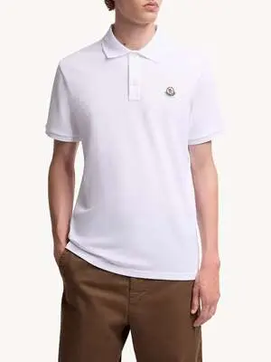 Moncler Cotton Piquet Polo Shirt With Logo Patch