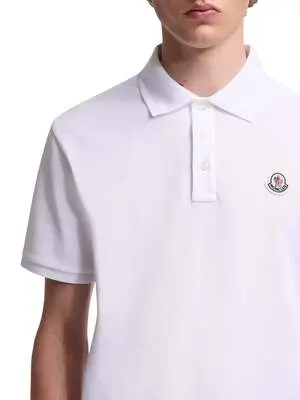 Moncler Cotton Piquet Polo Shirt With Logo Patch