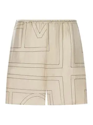 TOTEME Monogram Silk Shorts