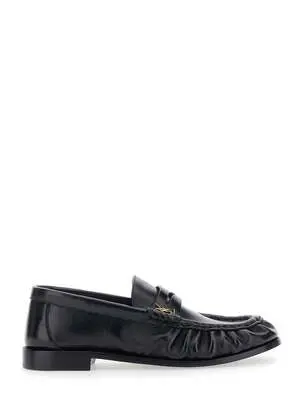 Saint Laurent Le Loafer' Loafers With Low Heel And Cassandre Plate On The Front In Leather For - Black