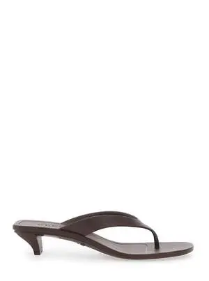 Gucci Vittoria' Brown Heeled Sandals With Embossed Logo In Rubber For - Multicolor