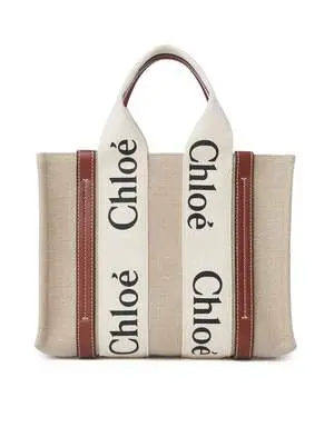 Chloé Woody Small Linen Tote Bag - Multicolor