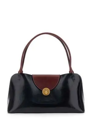Versace Vivien' Shoulder Bag With Turn Lock Closure And Medusa Plaque In Leather For - Black