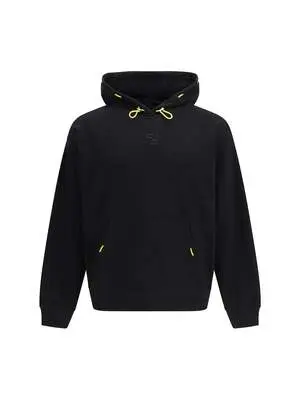 Fendi Hooded Sweatshirt In Cotton With Embroidered Logo - Black