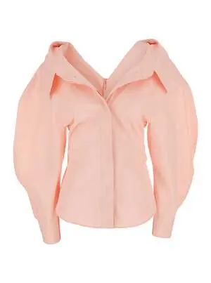 Givenchy Pink Fitted Shirt With Cut-out Design On Front And Back In Cotton For - Multicolor