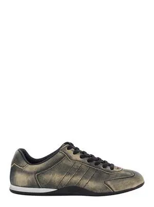 Gucci Elan' Low Top Sneakers With Web Detail On Tongue And Heel In Suede For - Black