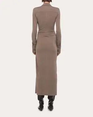 Helmut Lang Stretch Jersey Twisted Shirt Dress