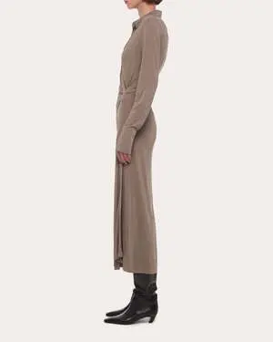 Helmut Lang Stretch Jersey Twisted Shirt Dress