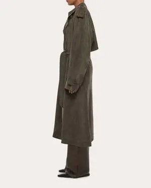 Helmut Lang Fluid Microsuede Trench Coat