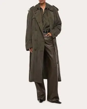 Helmut Lang Fluid Microsuede Trench Coat