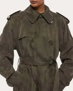 Helmut Lang Fluid Microsuede Trench Coat