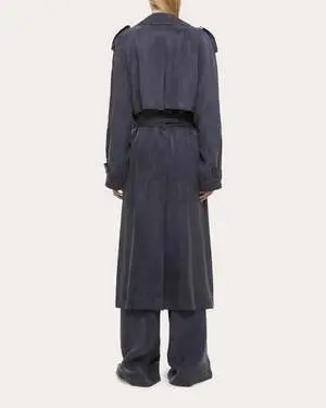 Helmut Lang Fluid Microsuede Trench Coat