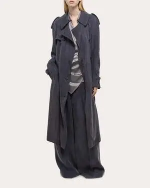 Helmut Lang Fluid Microsuede Trench Coat