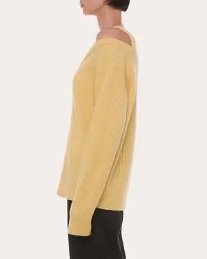 Helmut Lang Ribbed Wool Layered V-neck Sweater
