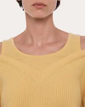 Helmut Lang Ribbed Wool Layered V-neck Sweater