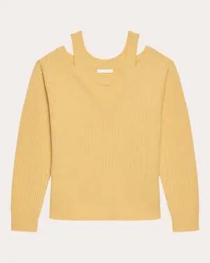 Helmut Lang Ribbed Wool Layered V-neck Sweater