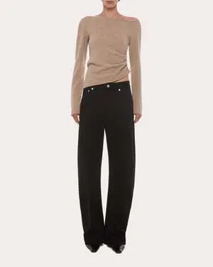 Helmut Lang Wool Asymmetric Drape Top