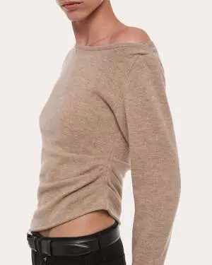 Helmut Lang Wool Asymmetric Drape Top