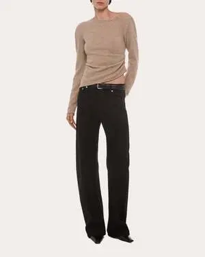 Helmut Lang Wool Asymmetric Drape Top