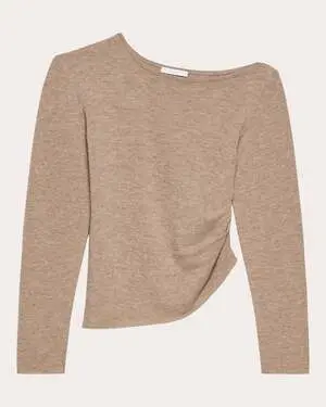 Helmut Lang Wool Asymmetric Drape Top